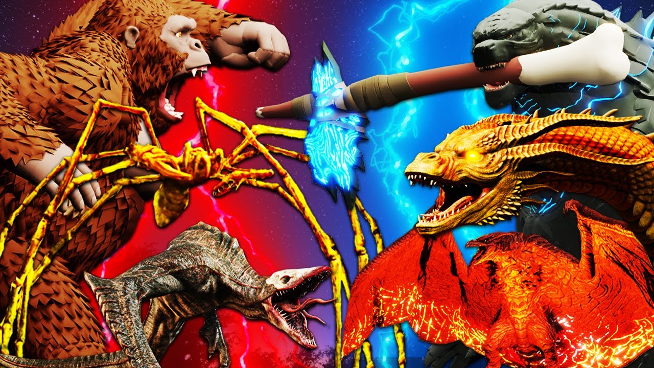 SKULL ISLAND vs GODZILLA MONSTERVERSE in Kaiju Universe ROBLOX - YouTube