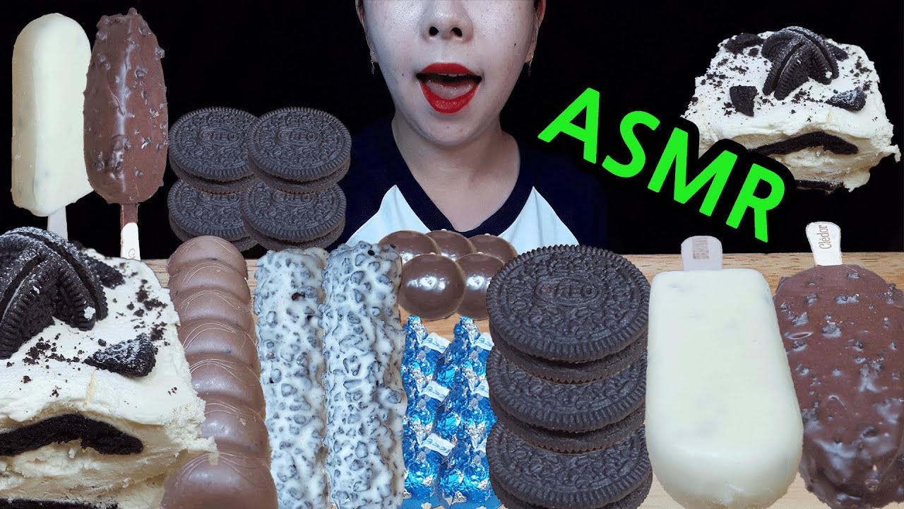 ASMR OREO DESSERT * OREO CAKE, ICE CREAM, CHOCOLATE, OREO COOKIES 오레오 ...