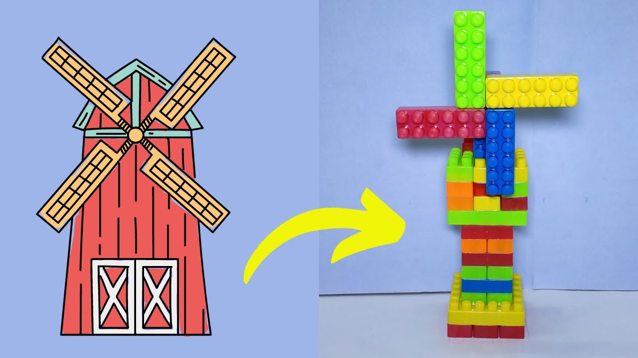 WINDMILL USING BLOCKS|above the box channel |BUILDING BLOCKS - YouTube