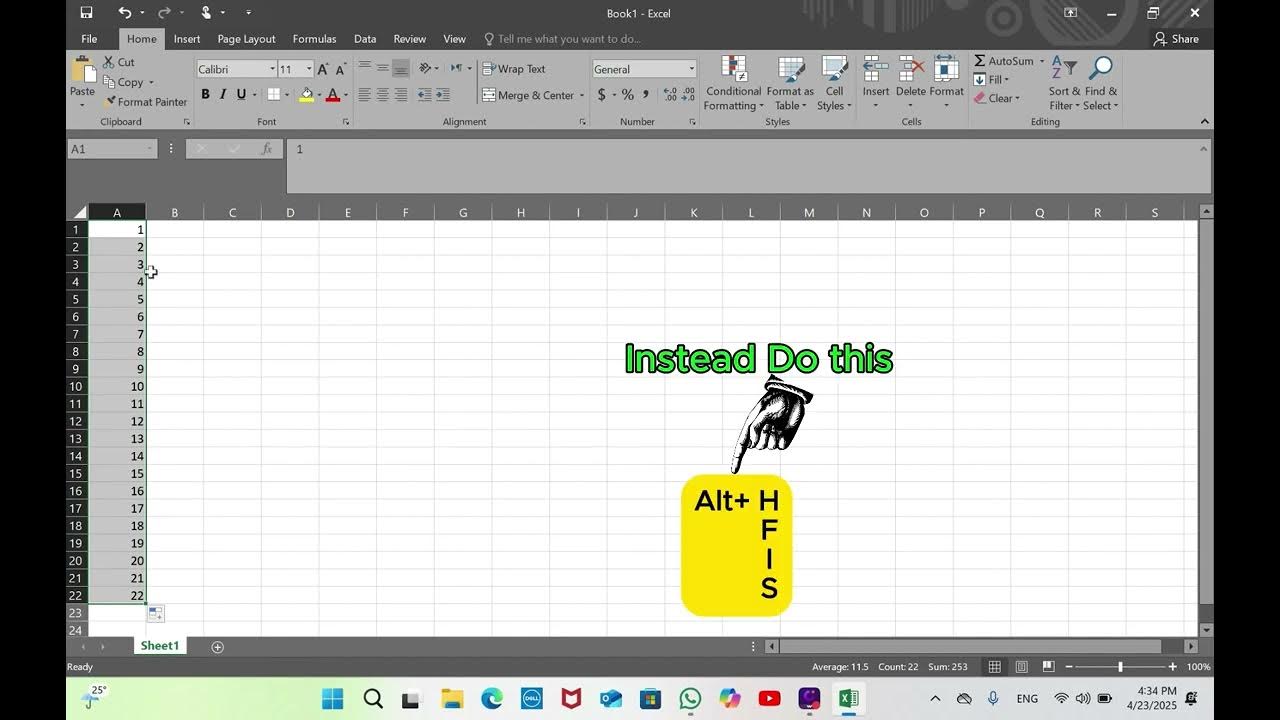 Serial Number in Excel Shortcut - YouTube