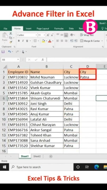 Excel Advanced Filter or Criteria How to use advanced filter in excel Dynamic Filter - YouTube