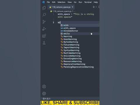 remove space from a string #python #shorts #shortvideo #programming ...