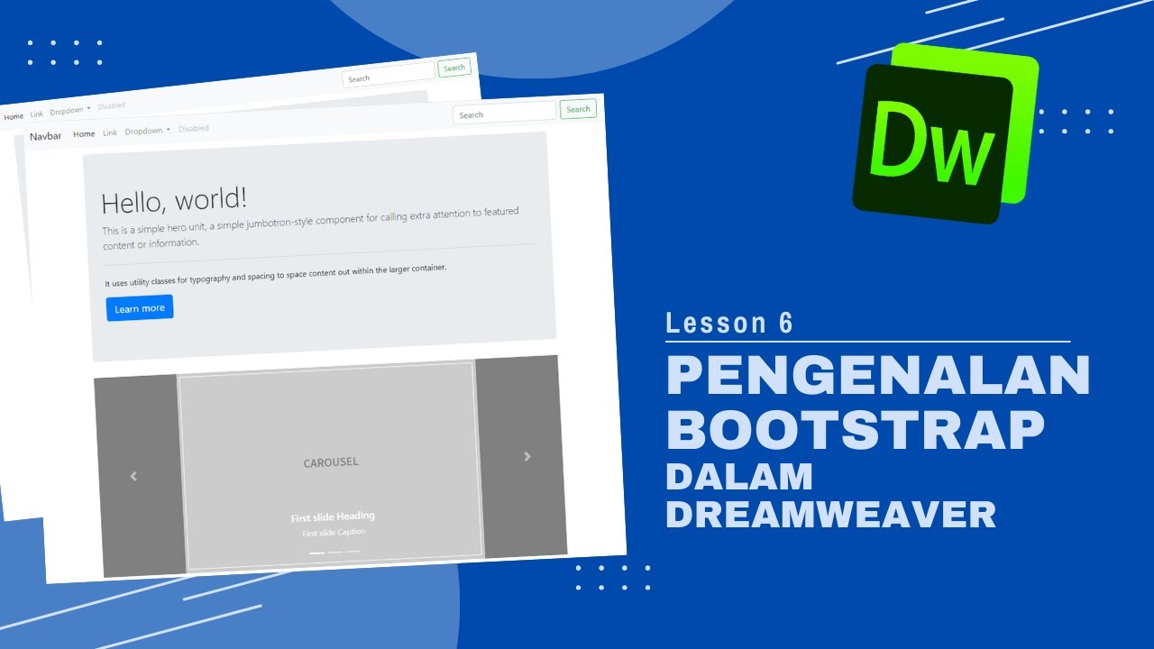 Lesson 6 - Pengenalan Bootstrap Dreamweaver - YouTube