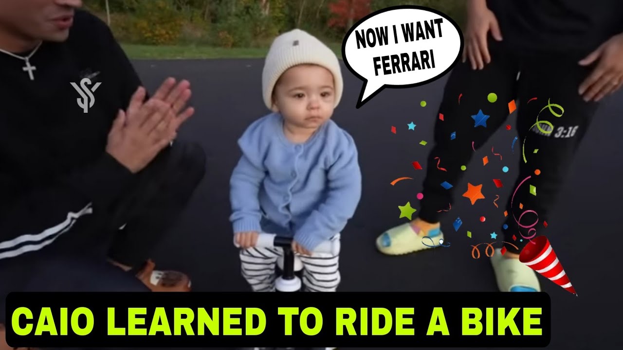 CYRUS DOBRE'S BABY CAIO RIDES A BIKE FOR THE FIRST TIME EVER! # ...