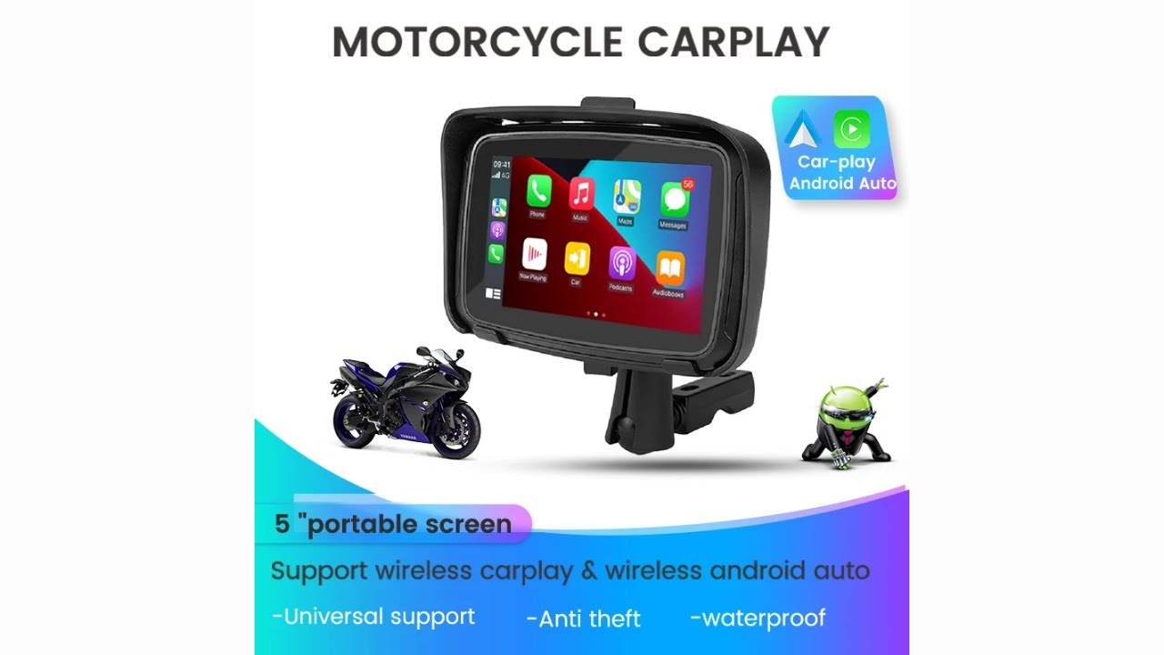 Review Motorcycle Display Screen Multimedia Player Wireless Carplay ...