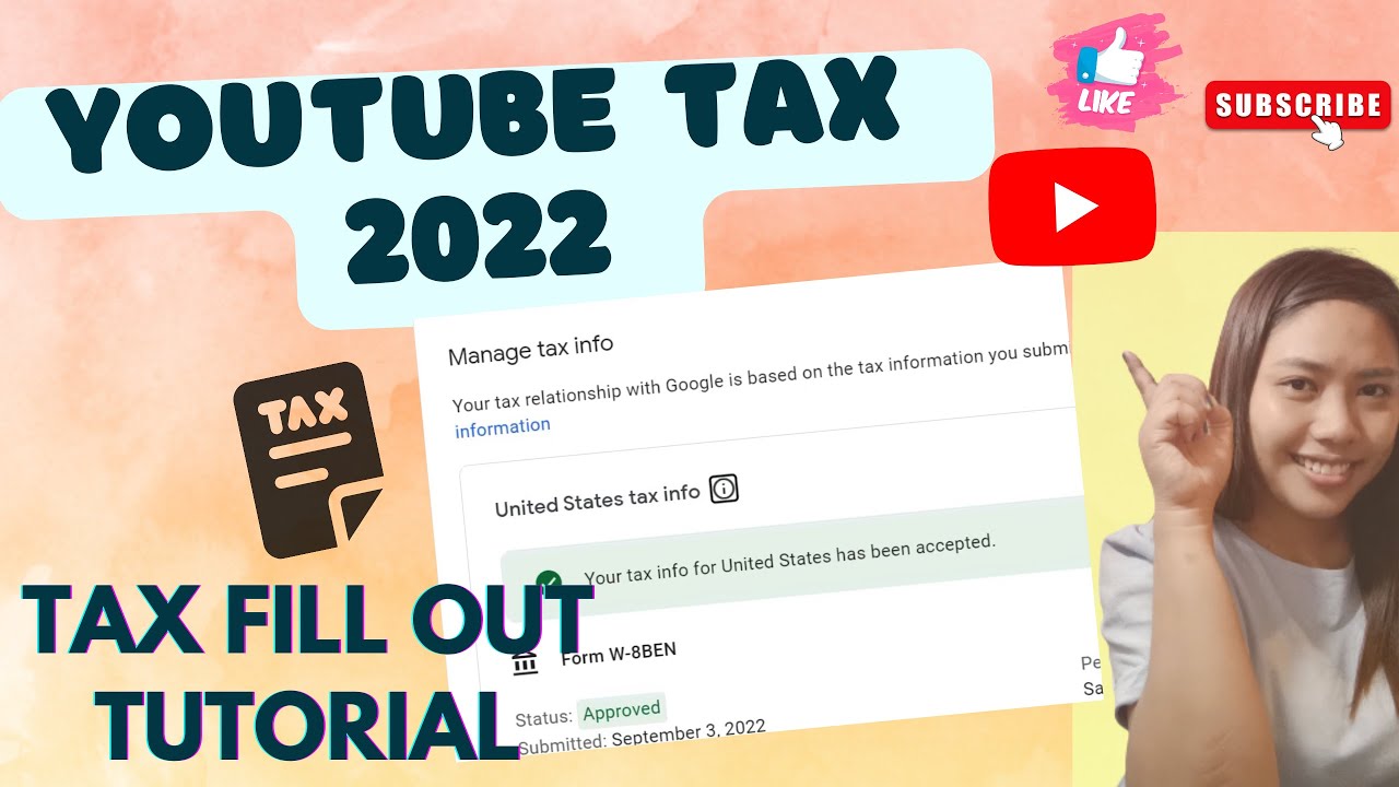 2022 YOUTUBE TAX. TAX FORM FILL UP TUTORIAL PAANO AYUSIN ANG TAX FORM ...