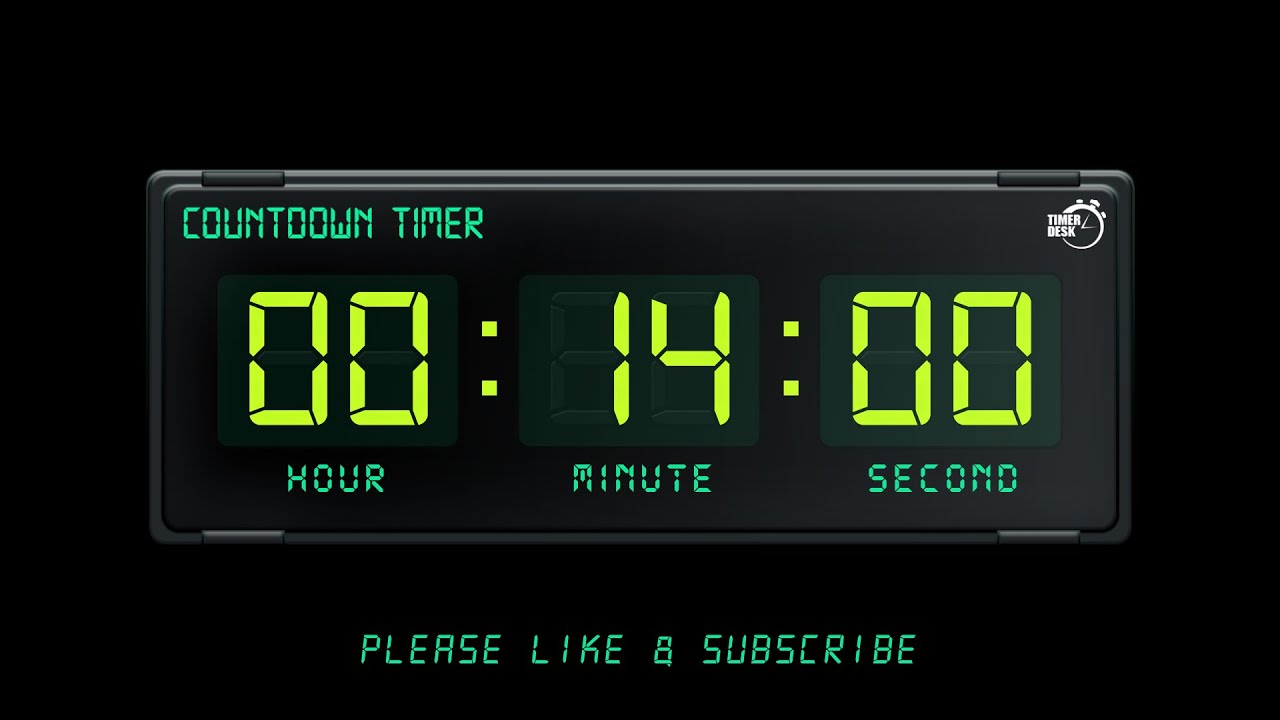14 MINUTE TIMER - 1080p - COUNTDOWN TIMER - WITH ALARM - YouTube
