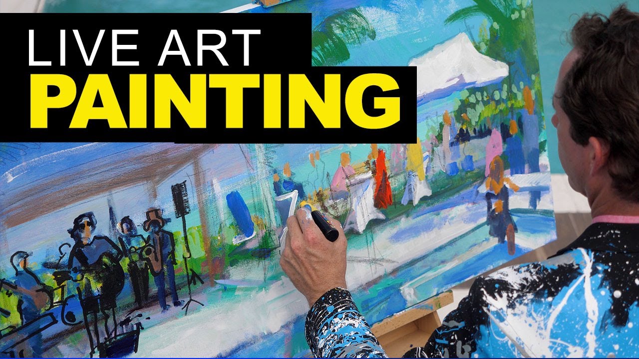 LIVE ART PAINTING | Beach House Party - YouTube