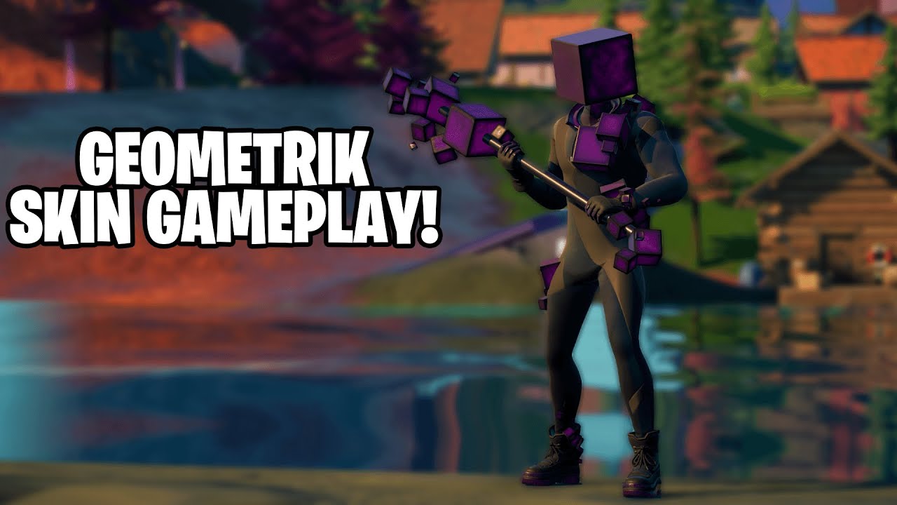 Fortnite "GEOMETRIK" SKIN GAMEPLAY! (Kevin The Cube Skin) - YouTube
