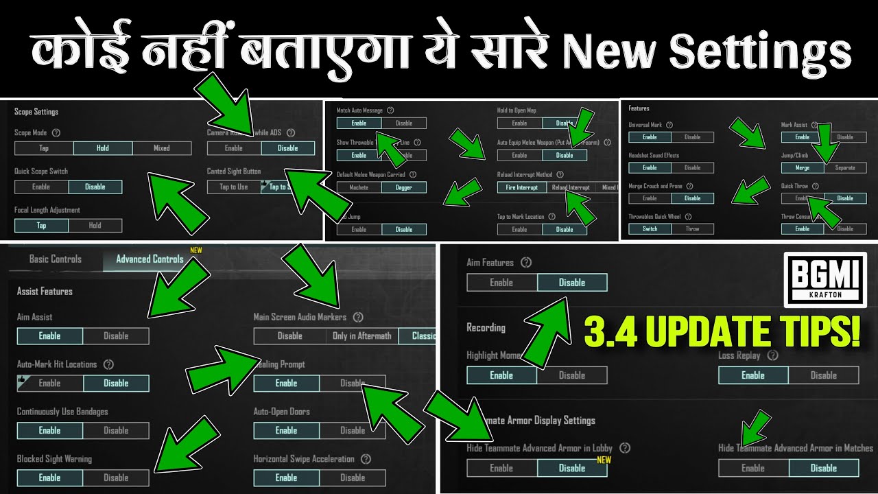 BGMI 3.4 Update All New Basic & Advanced Control Begginers Players Settings Guide | PUBG ...