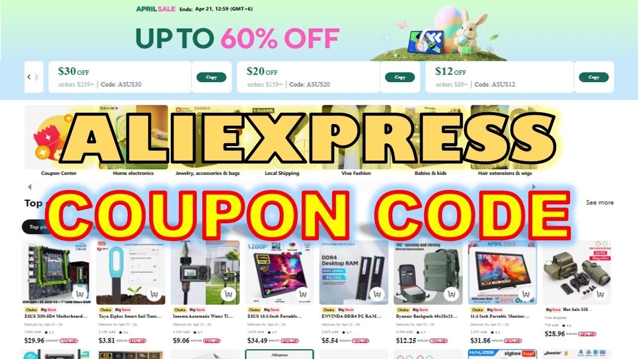 Coupon | Discount Code April On Aliexpress - YouTube