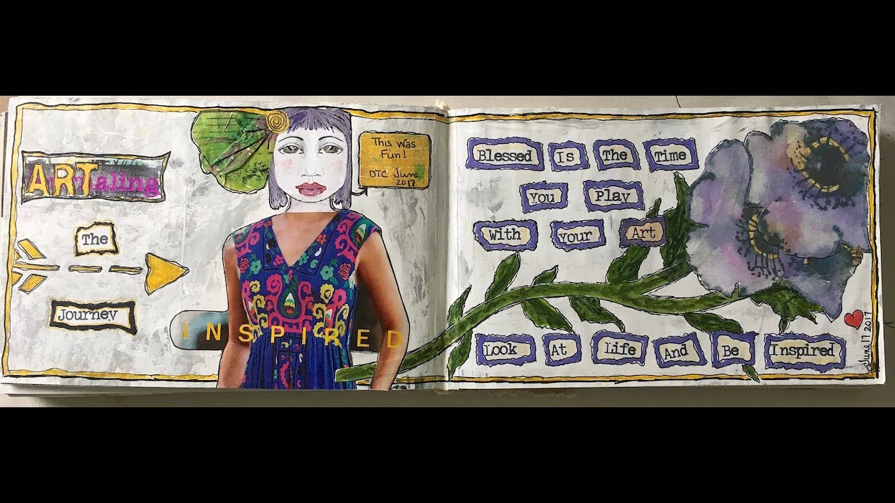 Art Journal page in my Mini Mag Playground Journal - YouTube