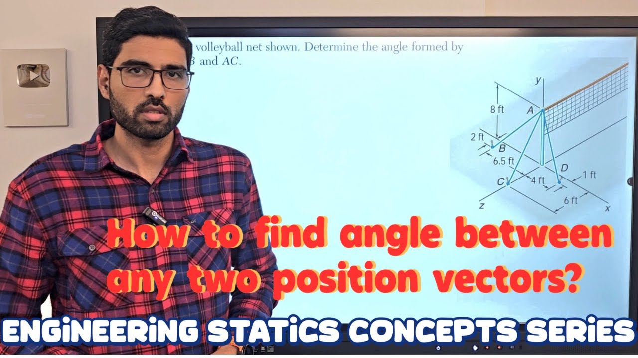 How to find an angle between any two position vectors. Engineers ...