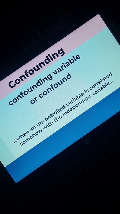 Confounding variables #statistics #researchmethods #psychology - YouTube