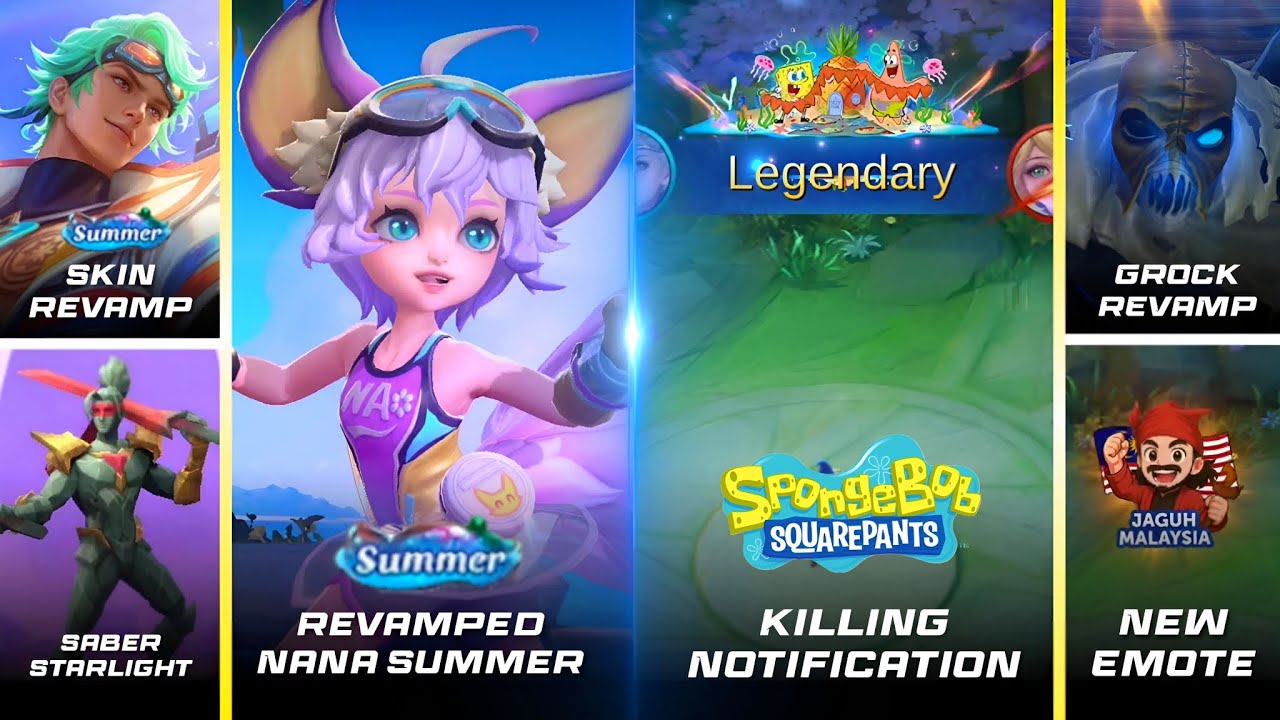 MLBB 5 SKIN SUMMER REVAMP - GROCK REVAMP - NEW EMOTES & MORE | ML LEAKS ...