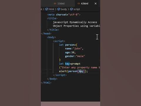 JavaScript dynamically access object properties using variable | #javascript #shorts #webdesign ...