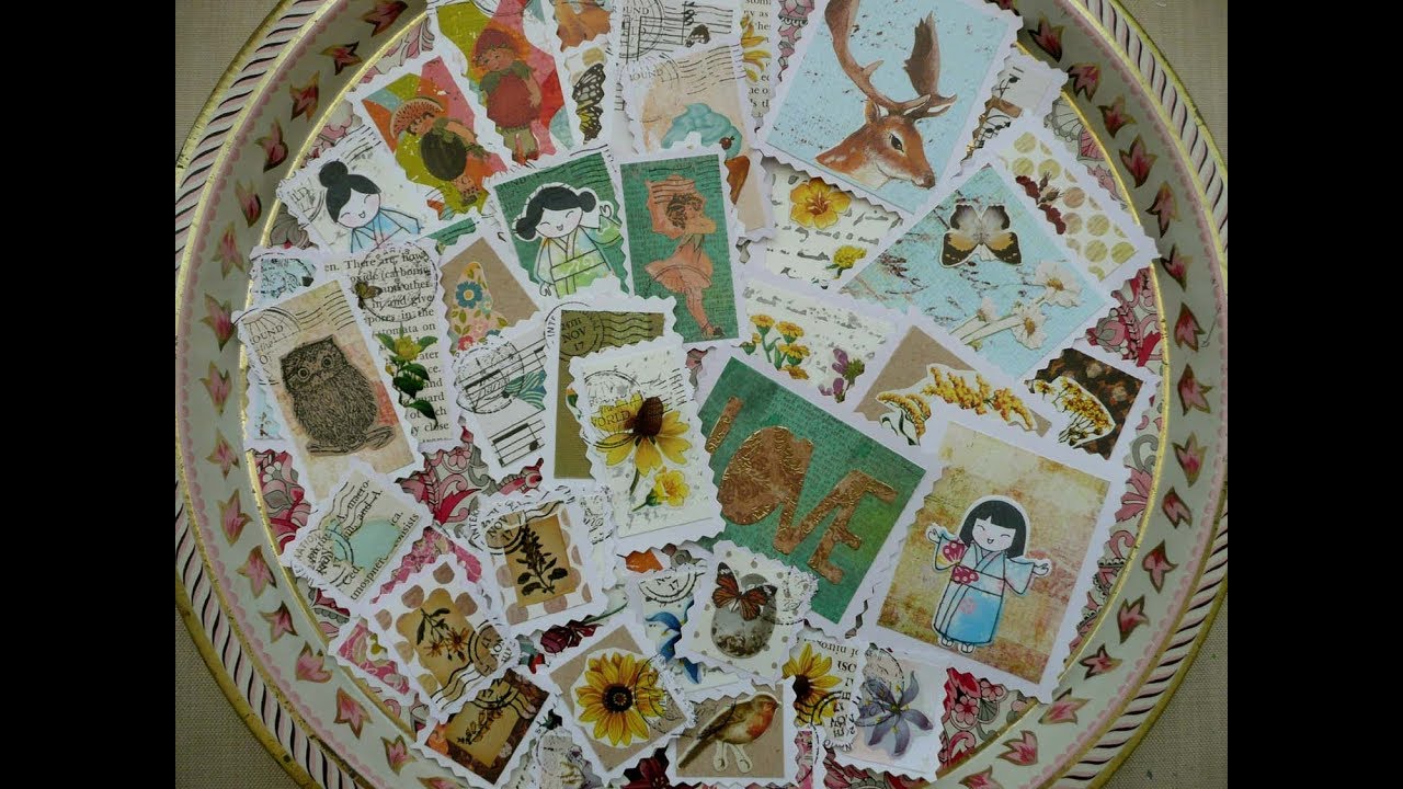 Small Haul And Fun Faux Postage Stamp Tutorial - YouTube