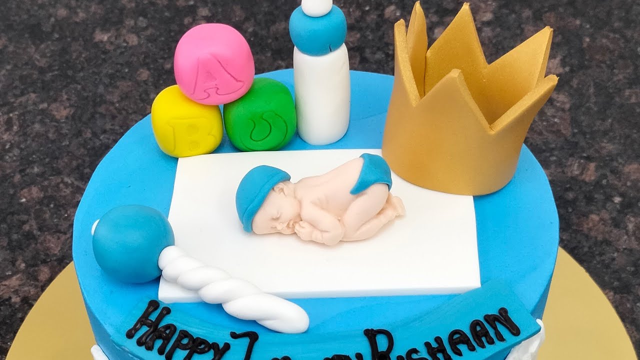 creative baby boy one month birthday cake | most satisfying baby shower ...