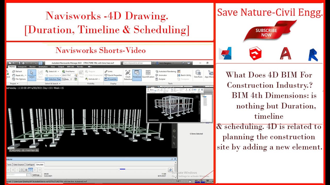 #01. 4D Drawing in Navisworks.| Duration, Timeline & Scheduling.| BIM ...