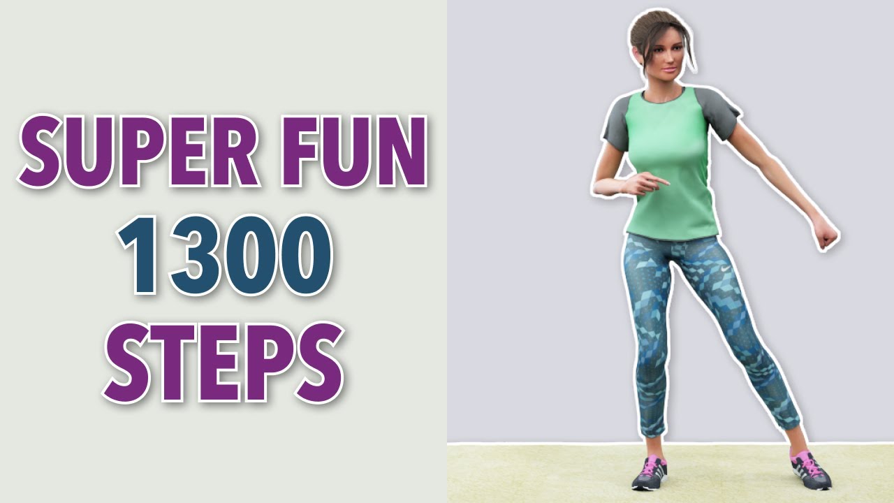 Super Fun 1300 Steps - No Repeats, Walking Workout - YouTube