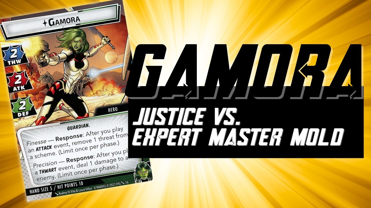 Marvel Champions Gamora Justice Vs. Expert Master Mold - YouTube