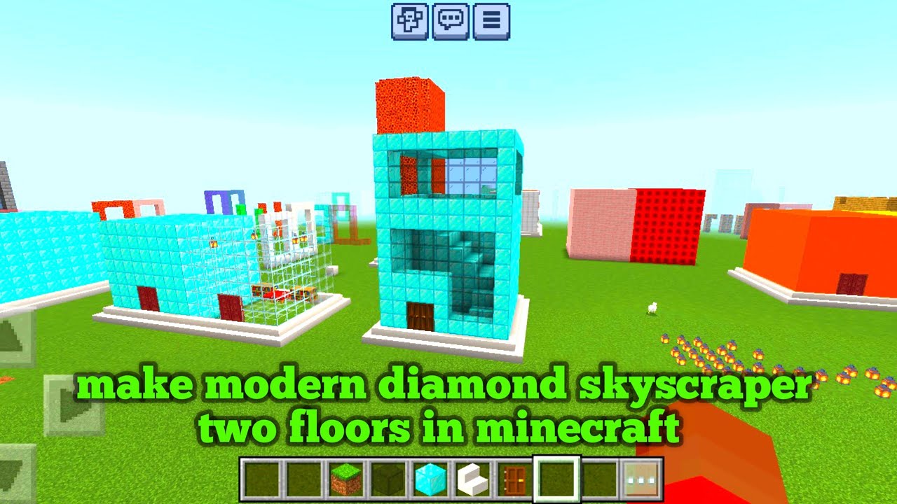 I,m crafts modern diamond skyscraper two floors in minecraft - YouTube