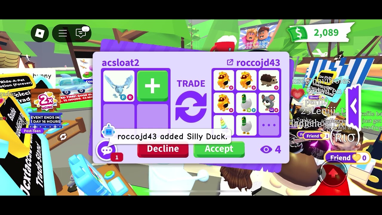 Trading frost dragon in adopt me - YouTube