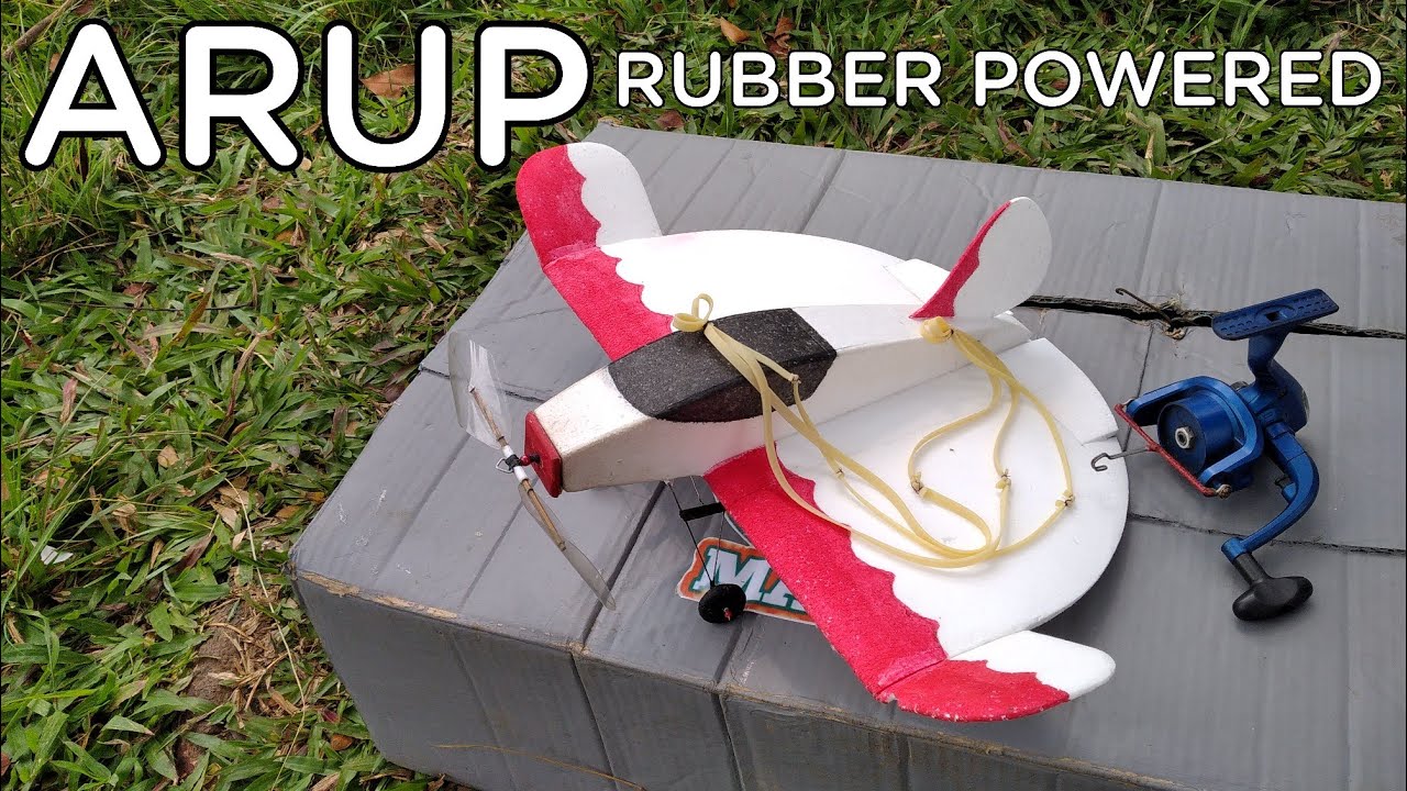 Rubber powered ARUP model airplane_pesawat tenaga karet - YouTube
