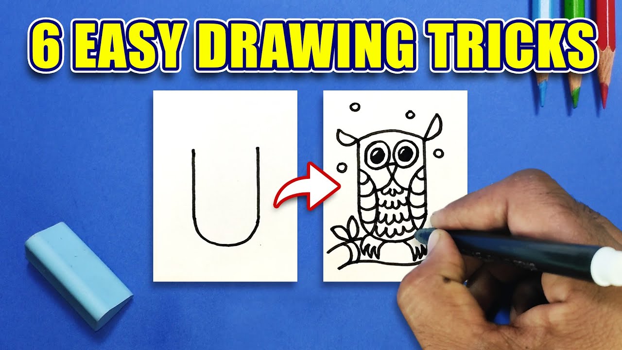 Easy Drawing Tricks 😍 | How To Draw Bird With U Shape | Easy Animals ...