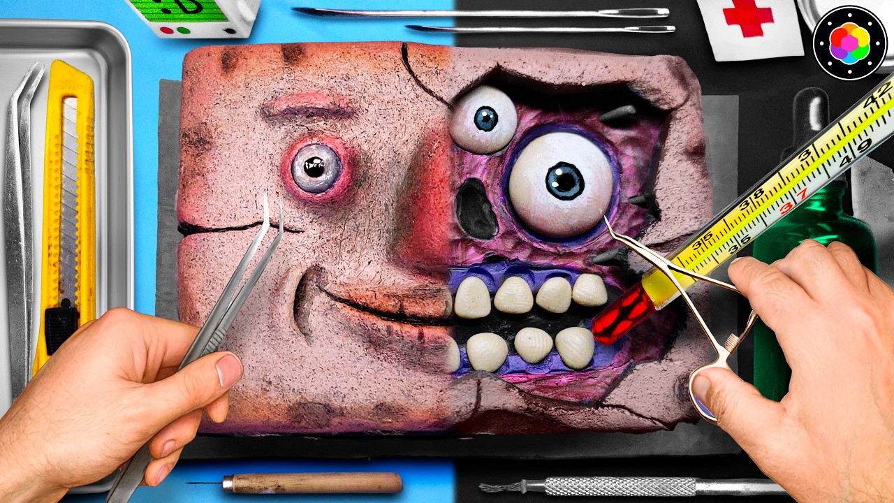 ASMR / RESTAURANDO y OPERANDO a TITI SAHUR! 🧱🌈 (Brainrot Meme) Clay ...