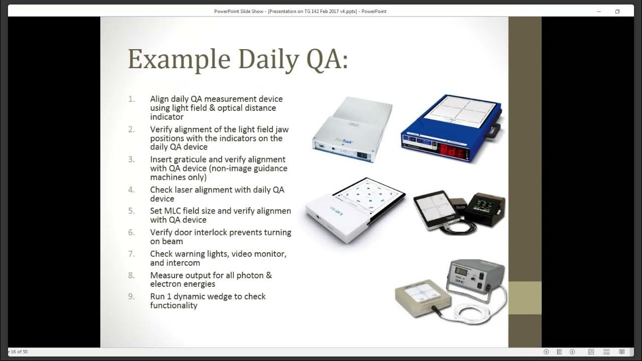 Task Group 142 report: Quality Assurance of Medical Linear Accelerators - YouTube