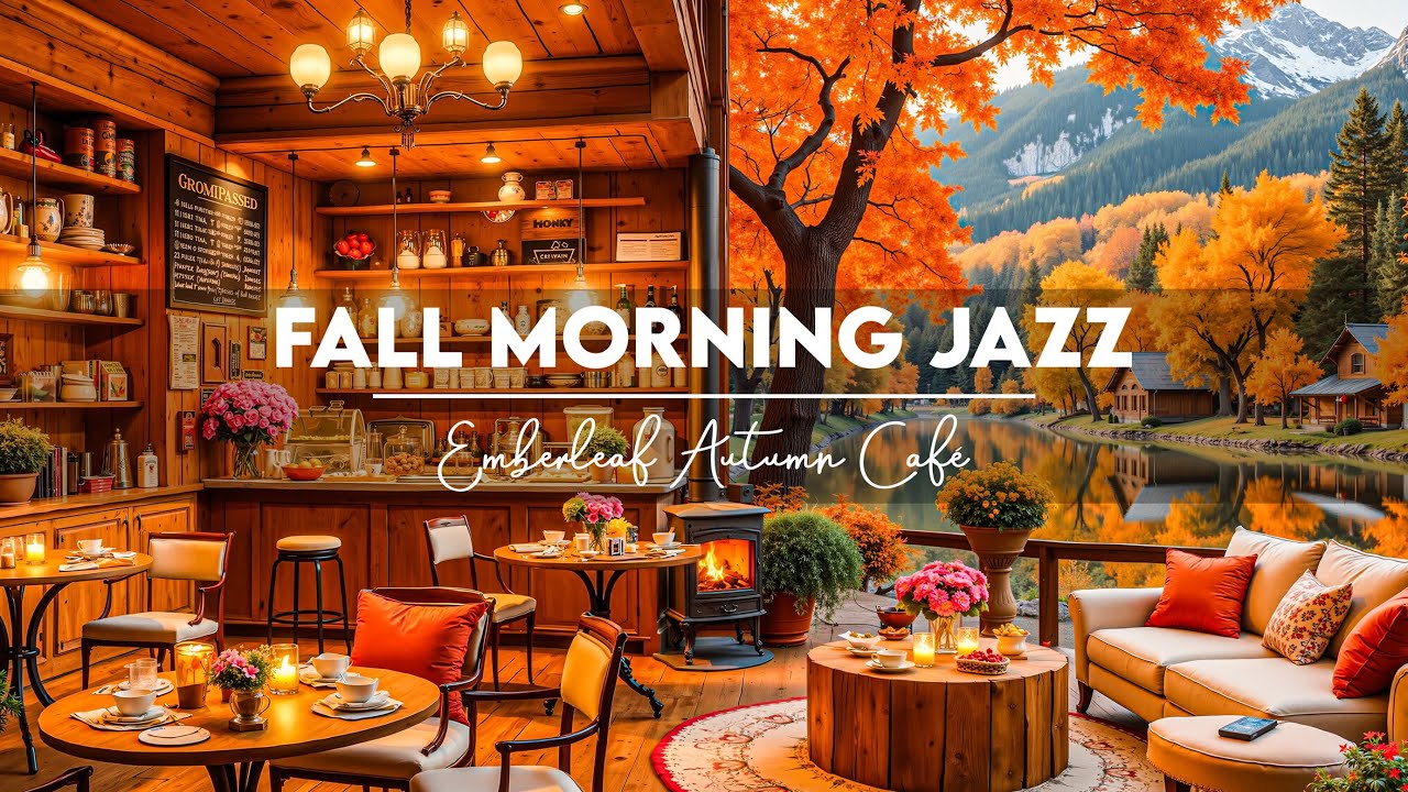 Gentle Autumn Morning 🍂 Cozy Coffee Jazz Music with Nature Ambience for ...