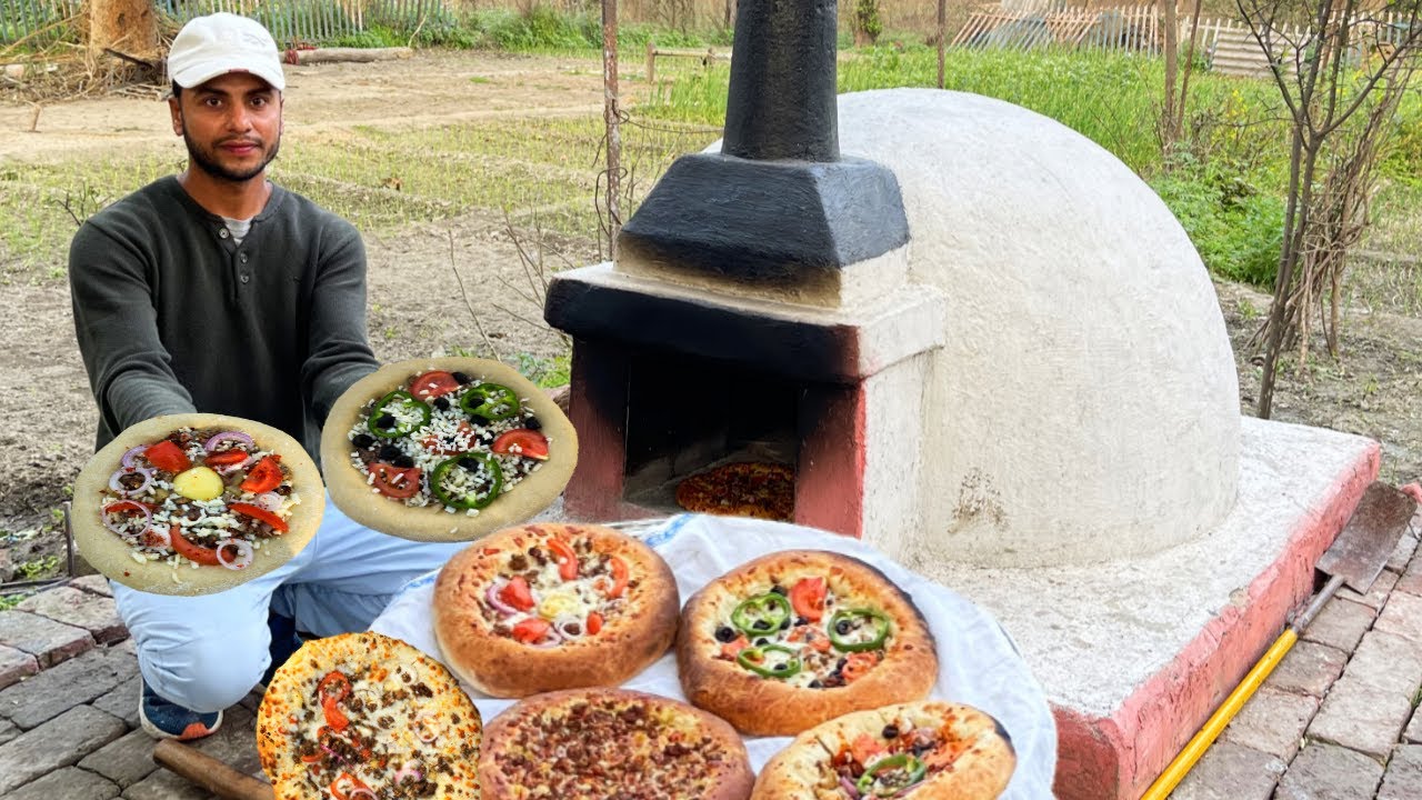 Baked Traditional Turkish Meat Pide in Wood Fire Oven in Village I ASMR ...