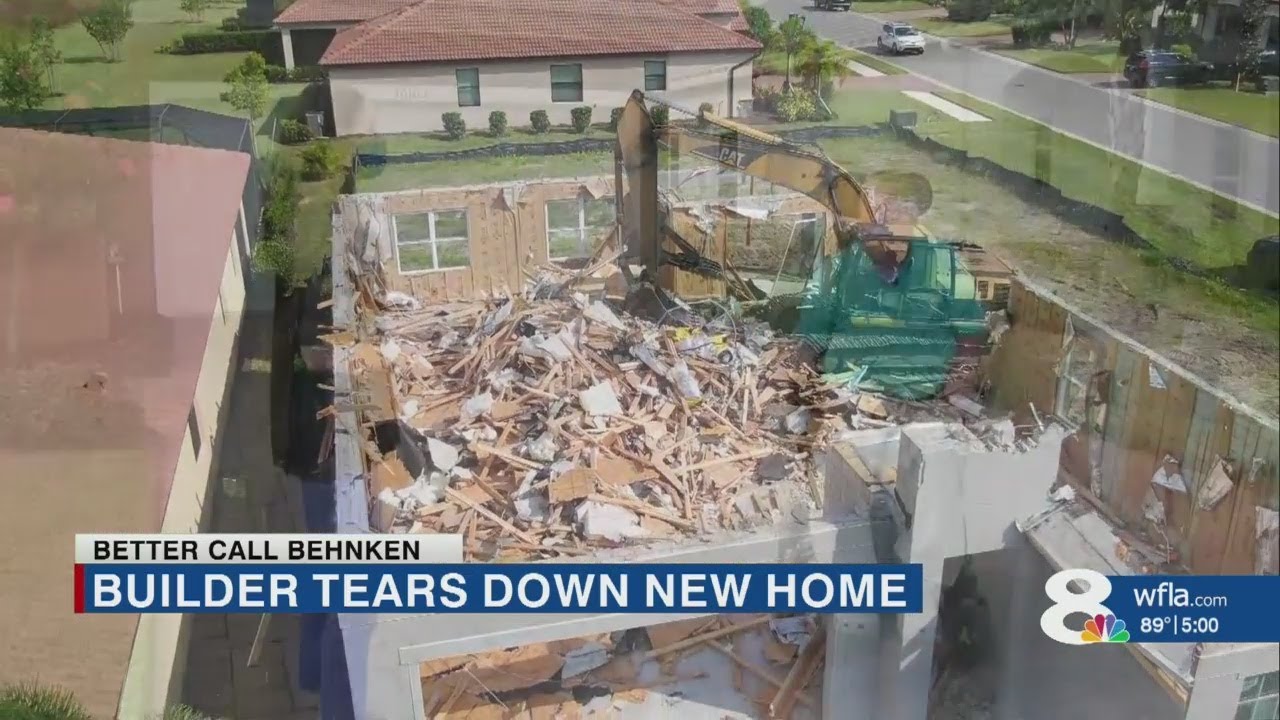 Builder tears down new house - YouTube