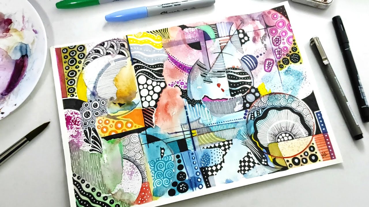 Calming Art Therapy: Watercolor Zentangle Meets Neurographic Art ...