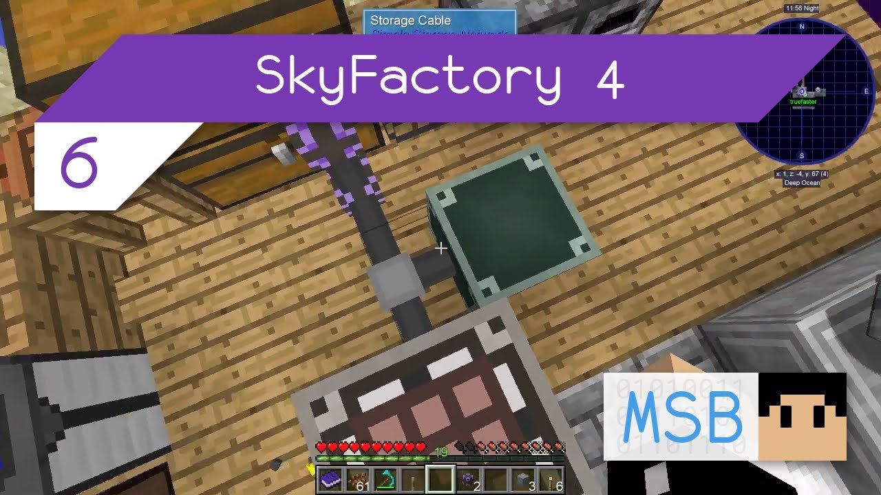 SkyFactory 4 EP06 w/ truefaster: Simple Storage Network และเตรียมจัดของ ...