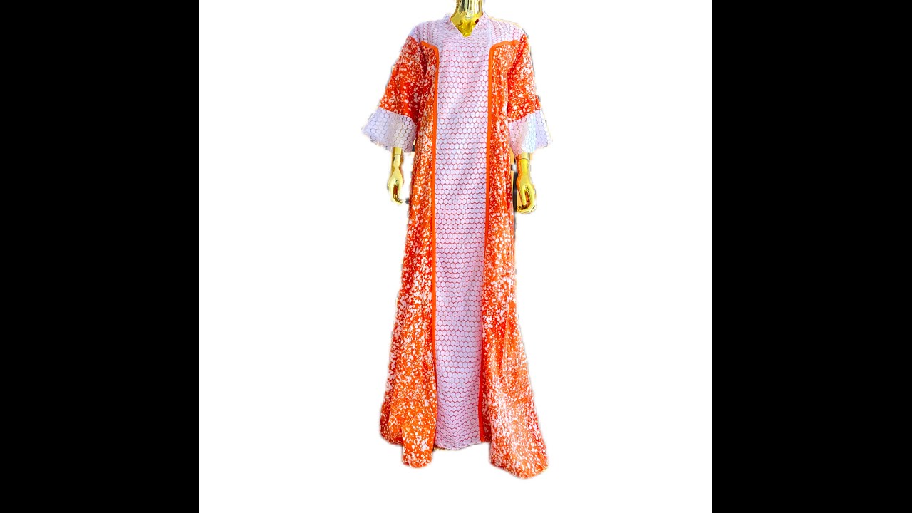 Bubu Series: Kaftan with Princess Dart illusion - YouTube