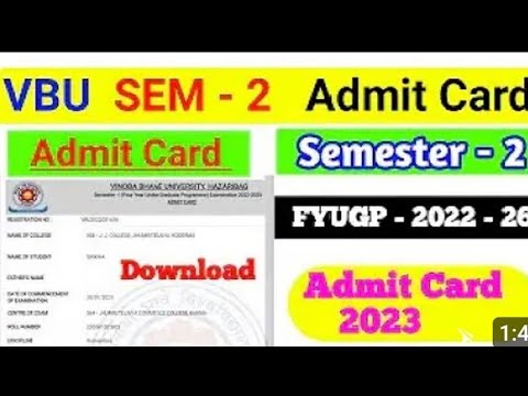 VBU admit card download kaise kren | 2nd semester ka admit card kaise ...
