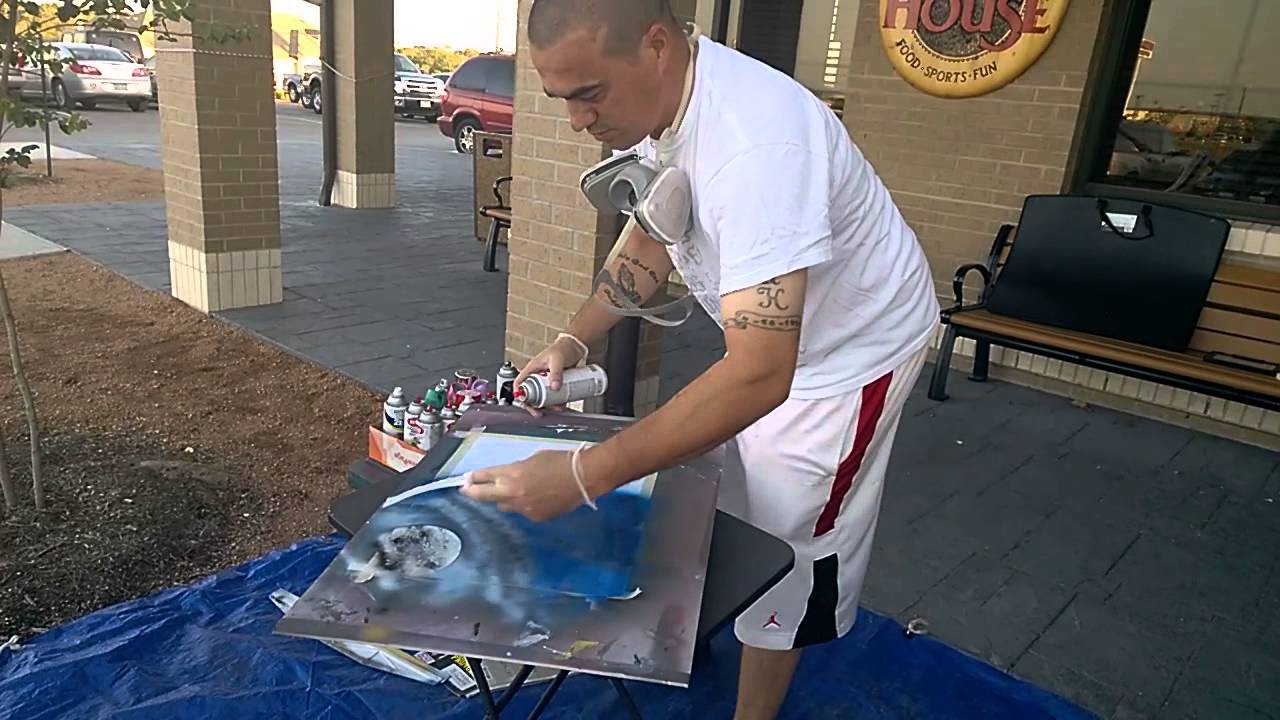 Ricky Laney Spray Paint Art Demo - YouTube
