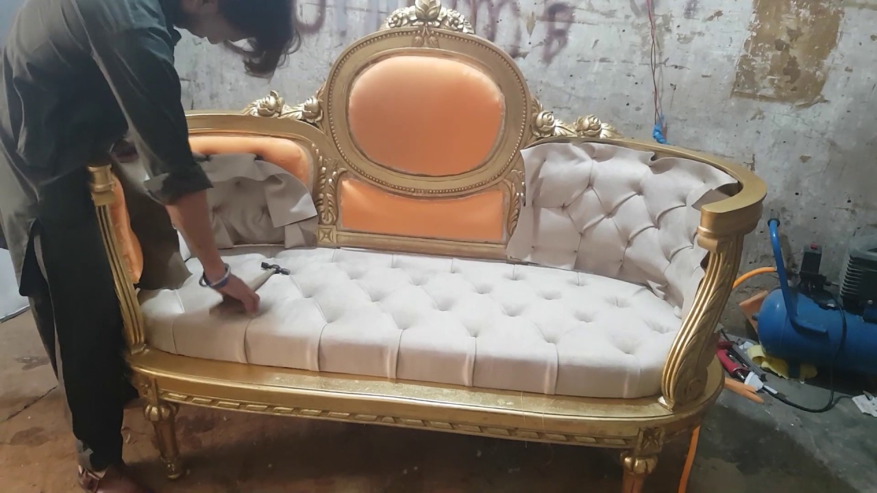 Beautiful sofa cushion work in process at iwood! - YouTube