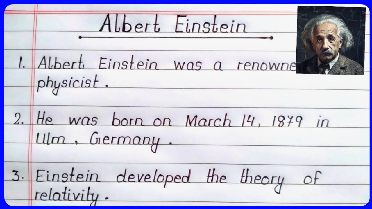 10 Lines Essay on Albert Einstein in English || Albert Einstein Essay ...