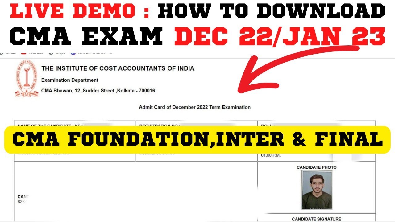 Live Demo :- How To Download CMA Final, Inter & Foundation December ...