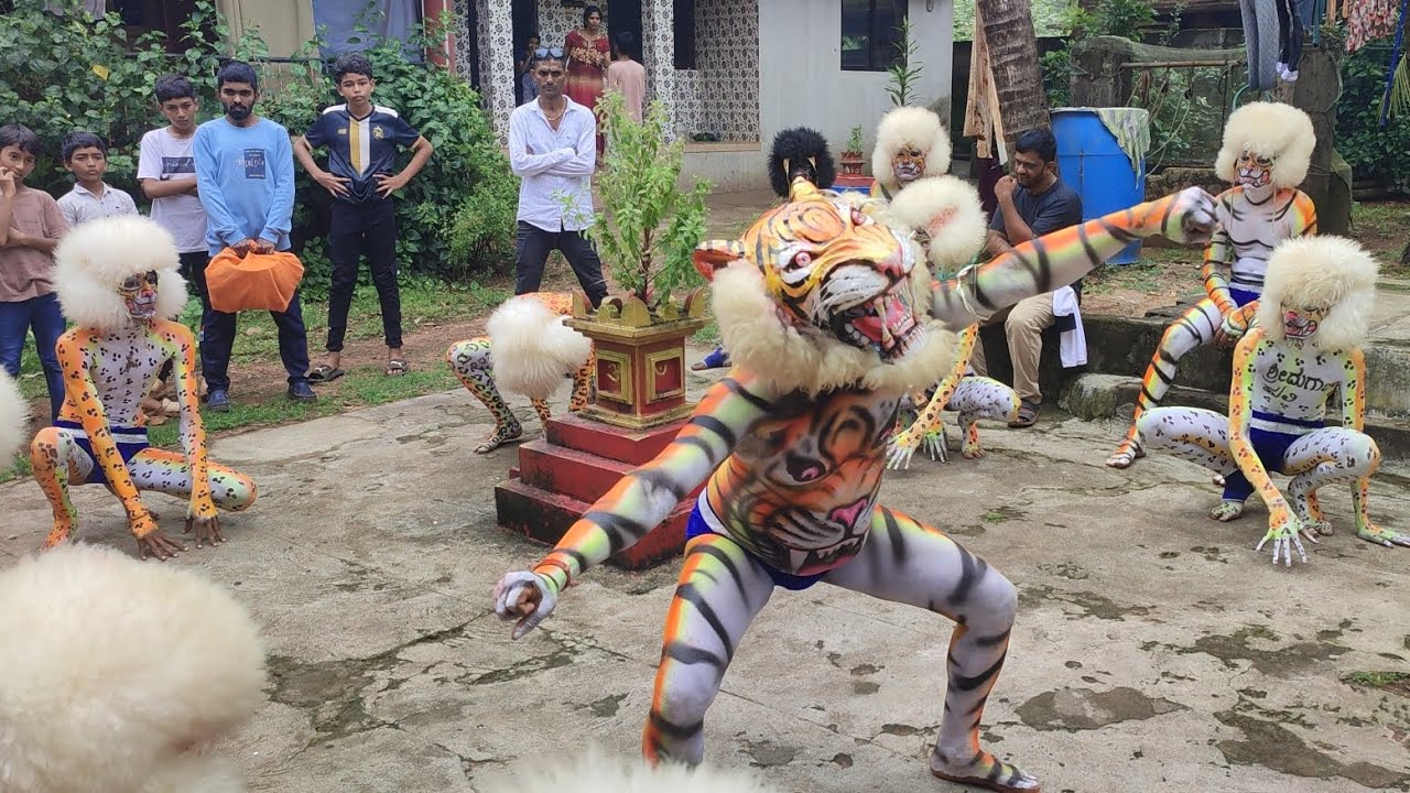 ಹುಲಿವೇಷ ನಲಿಕೆ SHRI DURGA FRIENDS ULLAL || TIGER DANCE || PILINALIKE ...