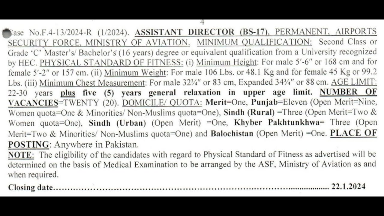 Assistant Director ASF Jobs: How to Apply with Complete Guide and ...