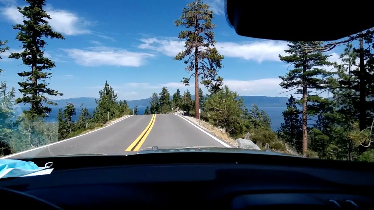 Scary Scenic Drive On A Skinny Mountain Ridge Along Emerald Bay Road In Scary Scenic Drive On A Skinny Mountain Ridge Along Emerald Bay Road In