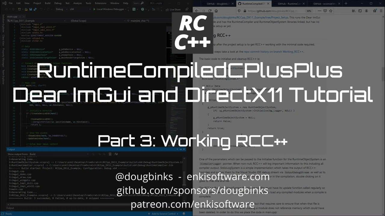 Runtime Compiled C++ - Dear ImGui and DirectX11 Tutorial 3: Working RCC++ - YouTube