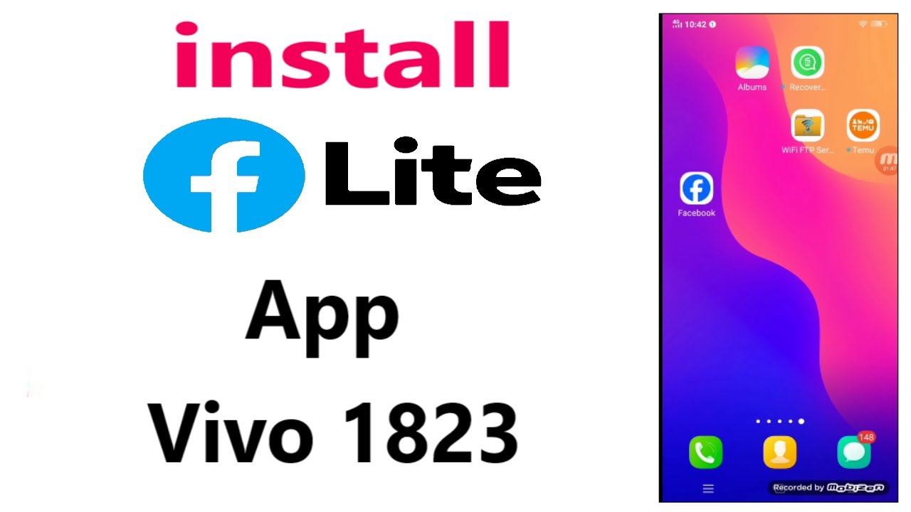 How to install facebook lite app in vivo 1823 mobile - YouTube