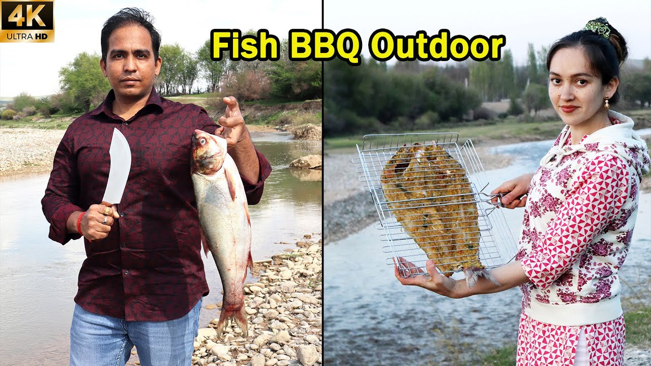 Delicious Fish BBQ Outdoor Cooking | Catching River Fish and Cooking ...