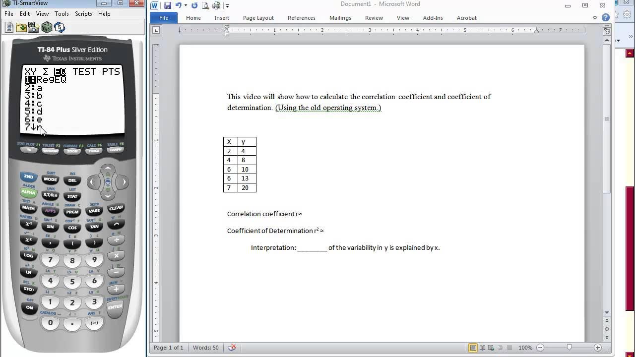 TI-84 Tutorial: How to Calculate the Correlation Coefficient and ...