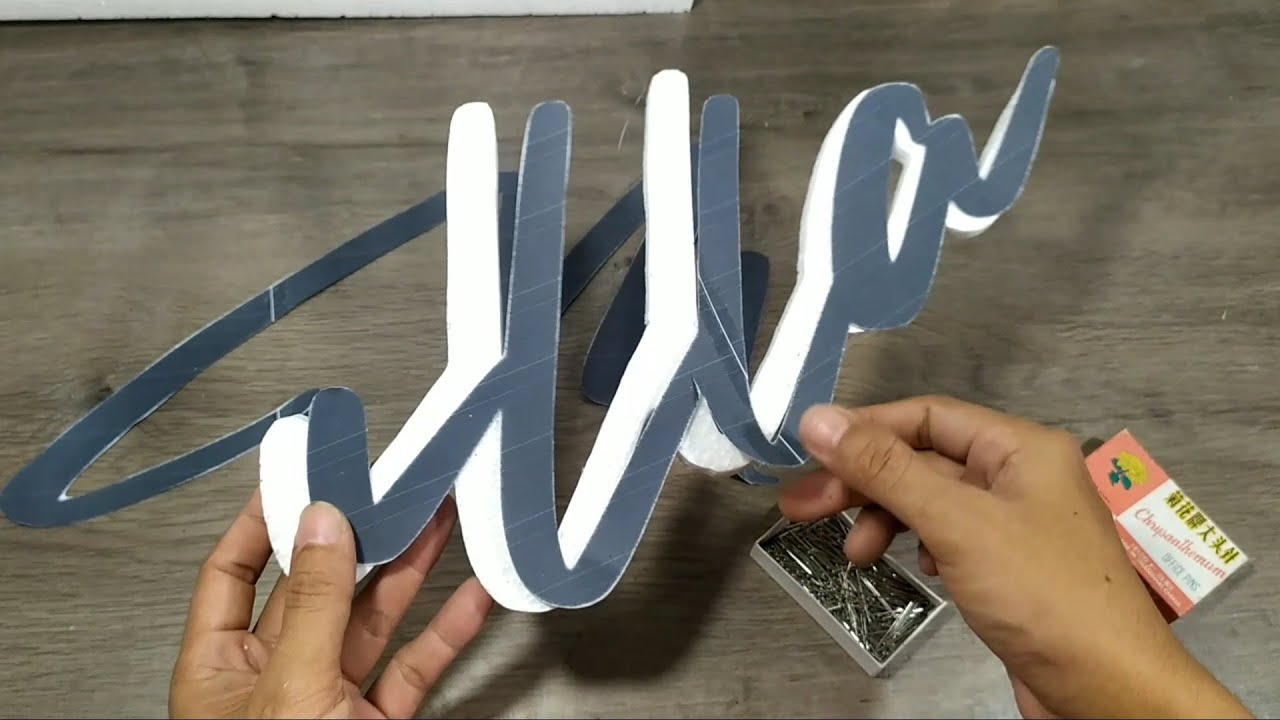 DIY Styro name backdrop | styro lettering - YouTube